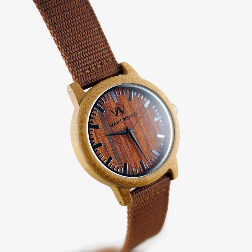 BAMBOO WATCH - ROSE WOOD DIAL (44MM) – AVANTWOOD